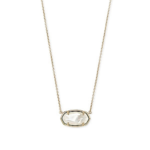 Kendra Scott Elisa Pendant Necklace in 18K Gold Vermeil, Ivory Mother of Pearl Gem, Fine Jewelry for Women