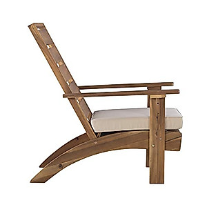 Linon Home Décor Caitlyn Brown Outdoor Chair, Natrual/White