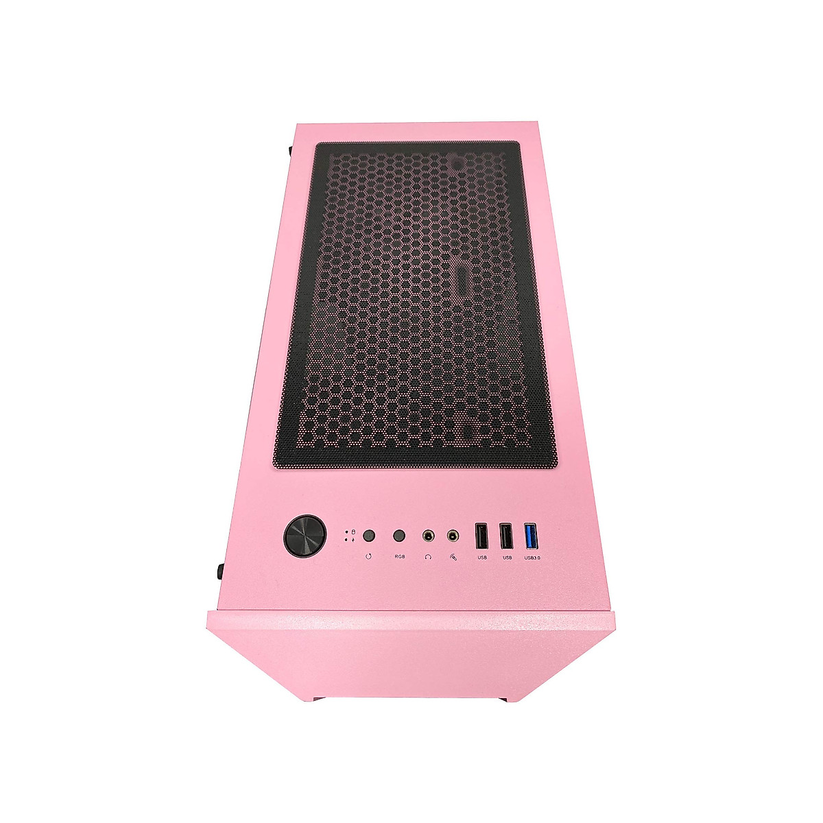 Apevia Matrix-PK Mid Tower Gaming Case with 1 x Tempered Glass Panel, Top USB3.0/USB2.0/Audio Ports, 4 x RGB Fans, Pink Frame