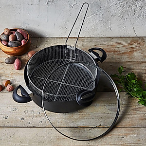 Scanpan ES5 Braiser with Lid and Fry Basket, Black