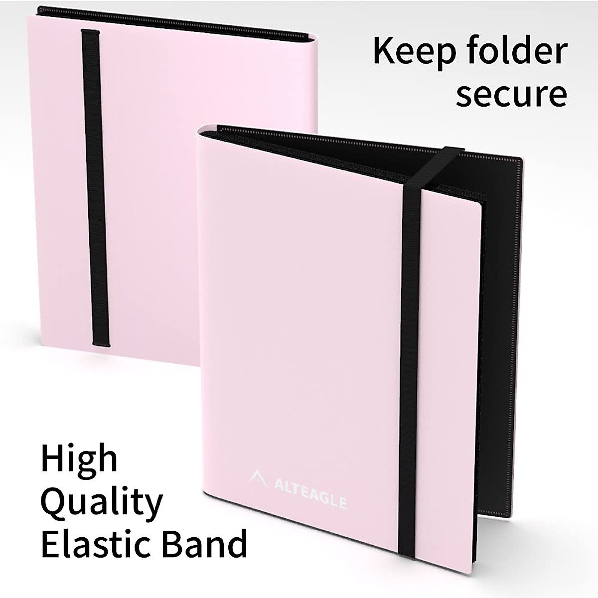 Alteagle 9 Pocket Trading Card Binder, 360 Side Loading Pocket Album for TCG (Pink)