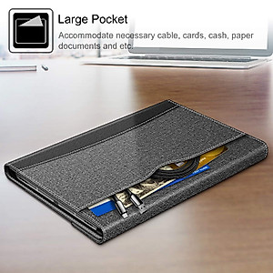 Fintie Case for Samsung Galaxy Tab S6 10.5" 2019 (Model SM-T860/T865/T867), [Supports S Pen Wireless Charging] Multiple Angle Portfolio Business Cover with Pocket Auto Sleep/Wake, Gray