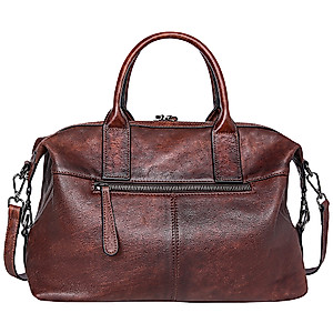 Iswee Shoulder Bag Satchel Purses Vintage Leather Handbags for Women Luxury Tote Purse Large Crossbody Bags Hobo (Coffee)