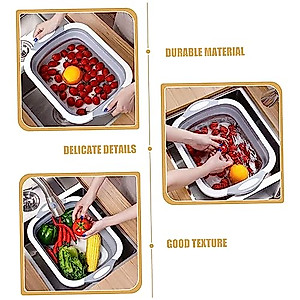 ULTECHNOVO Foldable Chopping Board Collapsing Laundry Baskets Portable Laundry Basket Folding Cutting Board Cutting Board Strainer Portable Foldable Cutting Board Chopping Cutting Board Plate