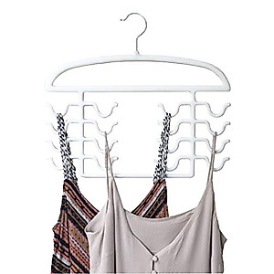 DR. ORGANIZER Closet Hangers for Tanks Tops, Bras, and Cami Tops, USA Patented (8263) White Plastic, 3 Piece