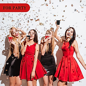 Dandat 200 Pack 2 oz Plastic Shot Glasses Plastic Cups Mini Disposable Glasses for BBQ Christmas Party Tastings Serving Sample Picnic Camping Daily Life Wedding Supplies (Black, Red)