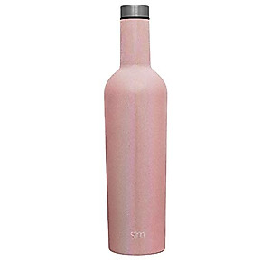 Simple Modern Spirit 25oz Wine Bottle - Double Wall, Vacuum Insulated Wine Bottle with Leak Proof Lid - 18/8 Stainless Steel Shimmer: Rose Quartz (Wine Tumbler)