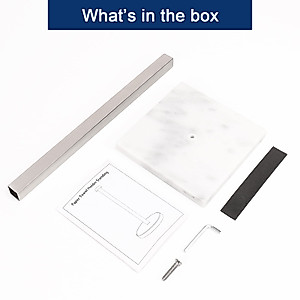 NearMoon Standing Paper Towel Holder, Stainless Steel Square Paper Towel Roll Holder with Marble Base for Bathroom Kitchen Countertop, Standard or Jumbo-Sized Roll Holder (Brushed Nickel)