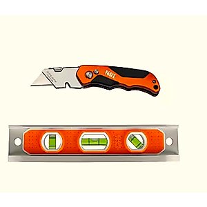 9 in. Aluminum Torpedo Level and Folding Utility Knife Tool Set