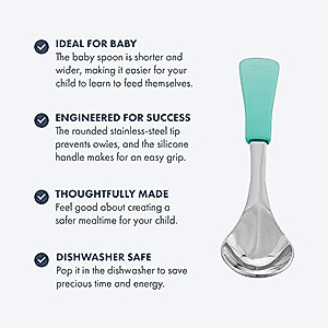 Avanchy® Stainless Steel Baby Bowls and Spoon Removeable Suction, Storage Lids Set for Babies Kids Toddler First Food Feeding Gray Baby Spoon