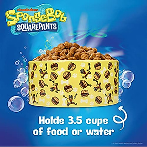 SpongeBob SquarePants for Pets Krabby Patty Dog Food Bowl, 6 Inch | Spongebob Dog Bowls, Ceramic Dog Bowls for Medium Sized Dogs and All Dogs, Food Bowl Holds 3.5 Cups, Yellow, FF16932