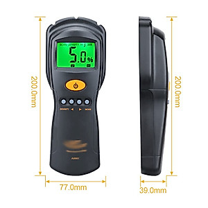 GHGHF Digital Hygrometer Meter for Wood/Cardboard Lumber Humidity Tester Fast & Precise Microwave Measurement LCD Display
