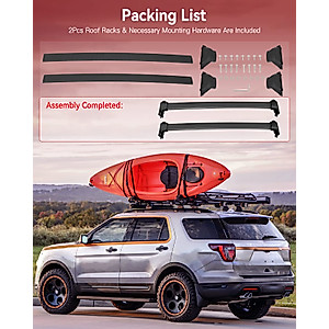 GDSMOTU 2Pcs Roof Racks Cross Bars Compatible for Honda CR-V 2017-2022 Luggage Cargo Carrier, Black 165LBS Aluminum Cargo Carrier Rooftop Bag Luggage Racks Cross bar