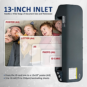 SINCHI 3-10 mil, Heavy Duty, 48-Second Warm-up Commercial Laminating Machine, Never Jam High Speed 13-inch Thermal Laminator Machine for Business/Office/School