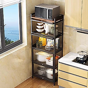 Gdrasuya10 Large Kitchen Pantry Storage Cabinet Buffet, 4 Tier Metal Pantry Cabinet with Folding Doors 56'' Kitchen Hutch Cabinet Suitable for Dining Room Living Room