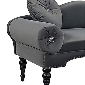 Sofas 54” Width Velvet Upholstered Loveseat Sofa Accent Bedside Entryway Bench 2 Seater Couch Settee for Living Room