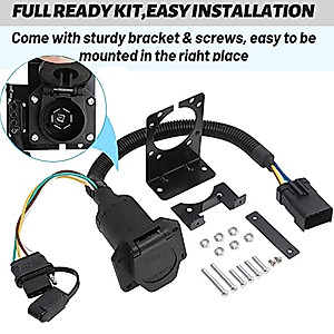 MECMO 42145 Multi-Tow 7 Way Blade and 4 Way Flat Trailer Wiring Adapter Connector for 2000-2009 Dodge Ram Dakota, 2000-2009 Jeep Grand Cherokee, 2000-2007 Durango 7:4 OE Replacement Harness 56038366AB