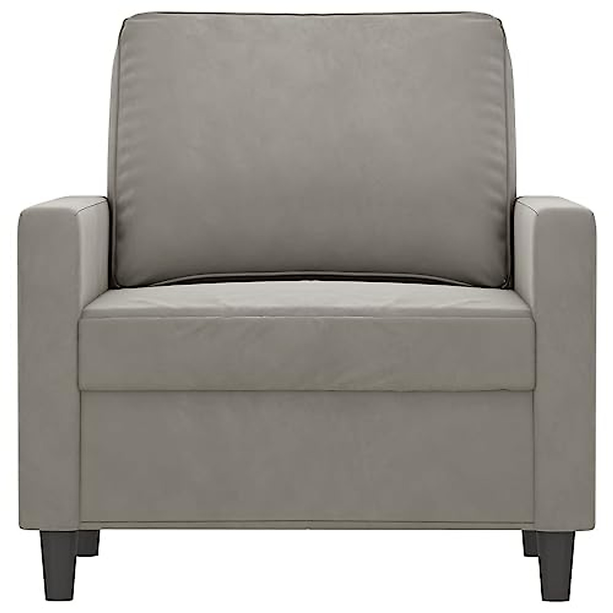 ULUYYUC Sofa Chair,Sofa Parlor Set Guest Sofa Couple seat Sofa Funky Sofa with Armrests Suitable for Living Room Apartment Home Office Light Gray 23.6" Velvet