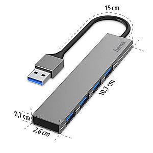 Hama 4 Port 5Gbps Slim USB Hub