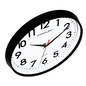 Eimtopy Wall Clock 10 Inch Silent Quality Quartz Battery Classic Digital Clock Modern Wall Clock for Office Bedroom Living Room Kitchen Home School Decor