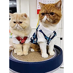 YiQ RiC 2pack=Dog Dress+Dog Shirt Christmas Dog Clothes Dog Christmas Dress Fun Cat Outfit cat Clothes cat Costumes Plaid Adorable Cool Breathable Sky Blue & Pink