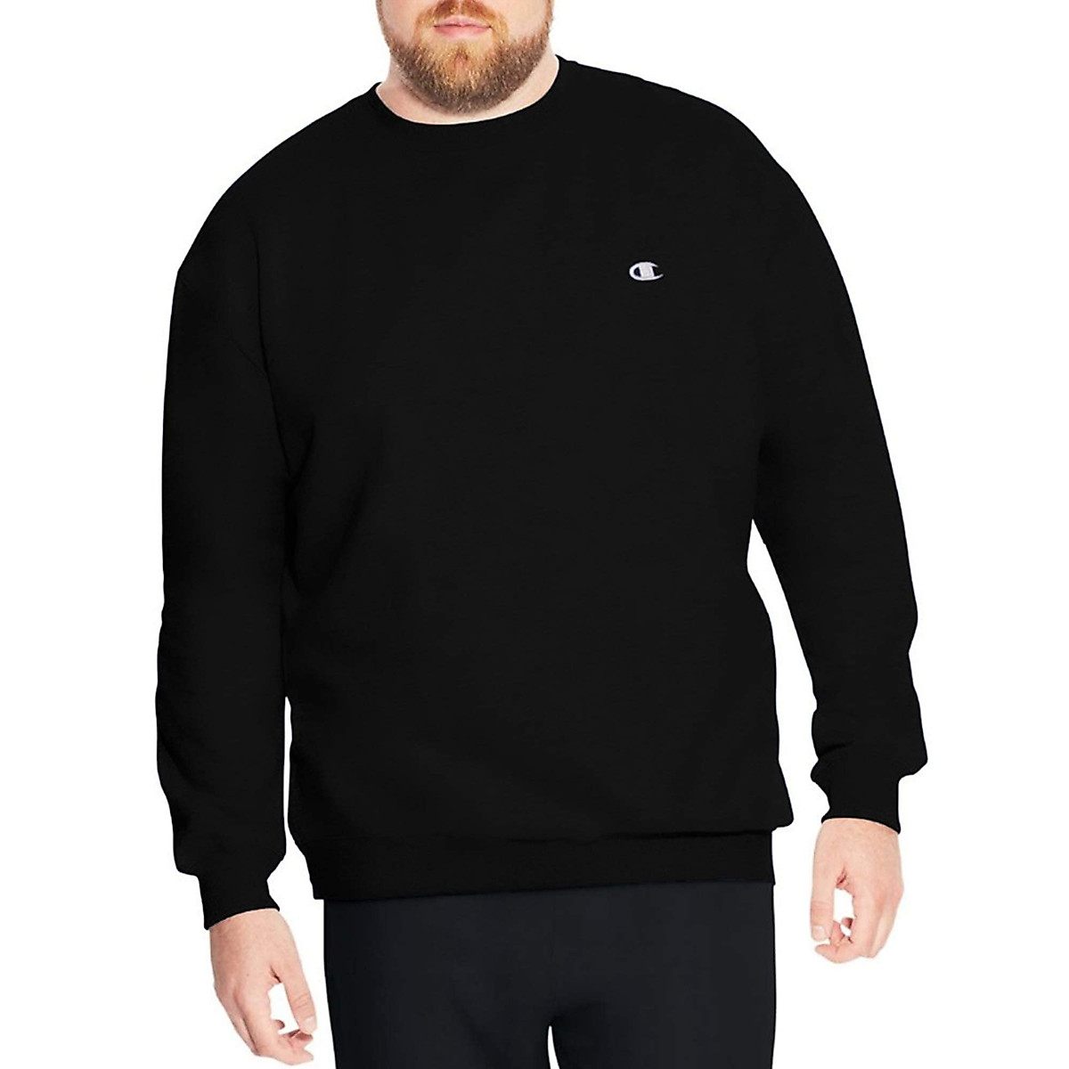 Champion Big and Tall Sweatshirts for Men – Men Crewneck Sweatshirt Big and Tall Black