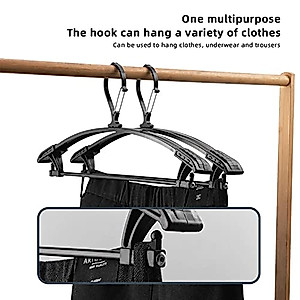 YASEZ 5 Hangers Aluminum Alloy Hangers Wide Buckle Fixed Drying Rack Outdoor Balcony with (Color : Black)