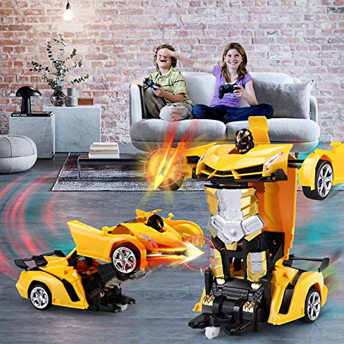 Remote Control Car Toys - Transforming RC Cars for Kids & Boys Toys - One Button Transformation and 360 Degree Rotating Drifting - Gifts for Boys and Girls