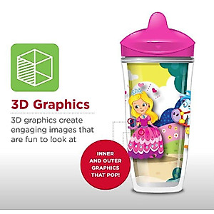 Playtex Baby Sipsters Stage 4 PAW Patrol Spout Cups, Spill-Proof, Leak-Proof, Break-Proof - Pink, 12 Oz, 1 Count