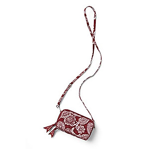 Vera Bradley Women's Cotton Collegiate All in One Crossbody Purse With RFID Protection (Multiple Teams Available), The University of Alabama Cardinal/White Bandana, One Size
