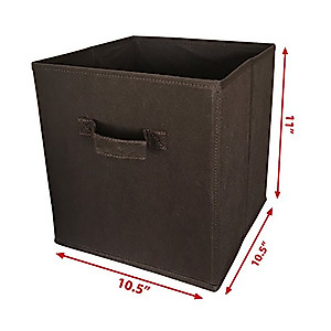 Sodynee® Foldable Cloth Storage Cube Basket Bins Organizer Containers Drawers, 6 Pack, CHOCOLATE