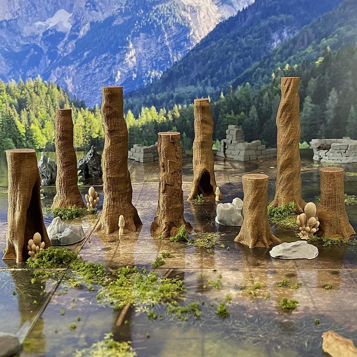 Extruded Gaming Forest Trees Set 1