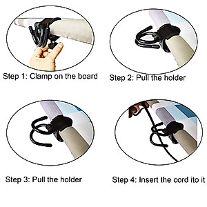 YYST Steam Iron Cord Holder Cord Minder with Universal Clip Black