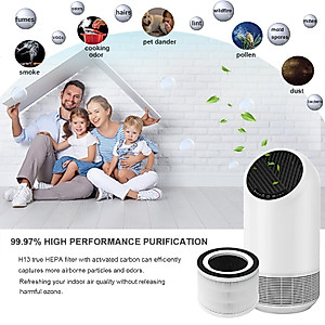 2-Pack H13 True HEPA Replacement Filter, Compatible with Afloia Fillo, Afloia Halo, Mooka Allo and Honati Air Purifier, 3-in-1 Pre-filter, True HEPA and Activated Carbon Filtration