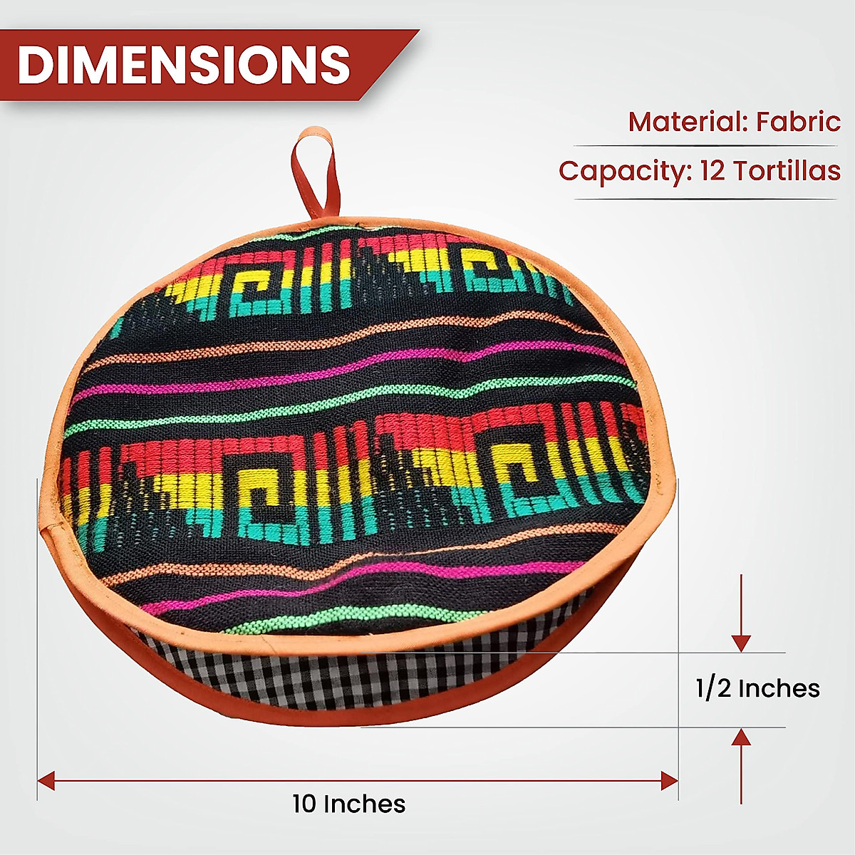 AXIE - Tortilla Warmer – Insulated Tortilla Keeper – Microwaveable Tortilla Warmer Pouch - Keep Tortilla Warm Up to One Hour – Holds Up to 12 tortillas (10 inch) - 80% Cotton