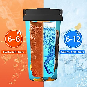 WZYCWB Duckling across backpack Printed insulated coffee cup - leak-proof design, suitable for commuting, office and travel insulated cup,