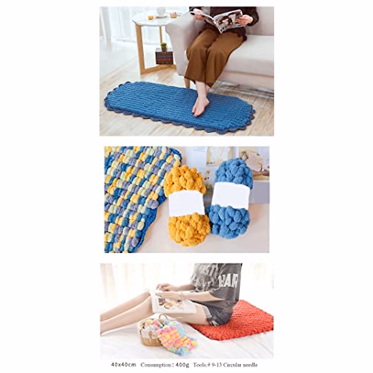 3 Pack Pomp-A-Doodle Yarn, Used for Car seat Cushion, Baby Blanket and Other DIY Knitting Yarn Craft Projects (Bean Paste)