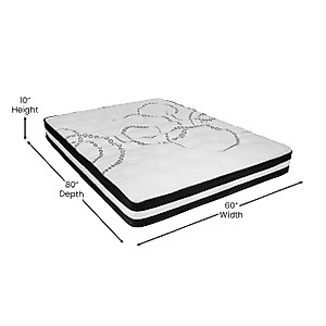 EMMA + OLIVER Astor 10 Inch Hybrid Pocket Spring Mattress, Queen Mattress in a Box