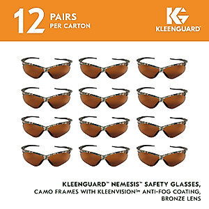 KLEENGUARD V30 Nemesis Safety Glasses (19644), Bronze Lenses with Camo Frame, 12 Pairs / Case