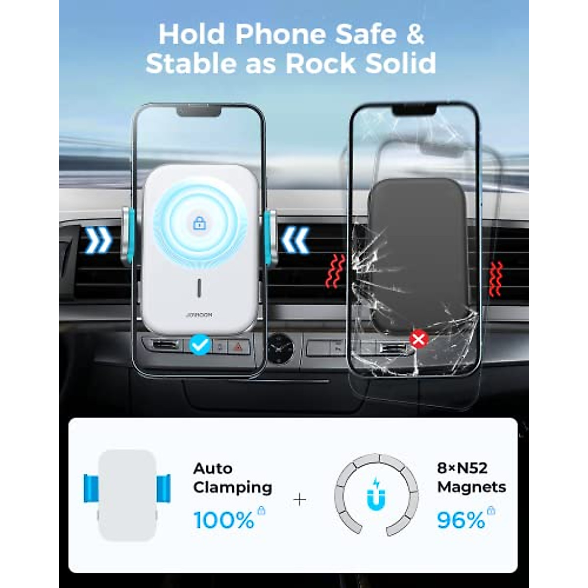 Compatible with MagSafe Car Charger, JOYROOM Fast Charging Magnetic Car Charger with MagSafe Charger Car Mount for iPhone 14 Plus/14 Pro/14 Pro Max/13 Pro Max/12 Pro Max/12/13Mini