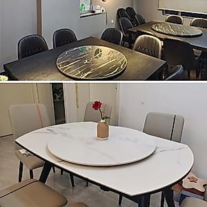 Lazy Susan Turntable For Dining Table, 20" 24" 28" 32" 36" 39" Wood Serving Tray With 360° Smooth Rotation Swivel Base, Easy To Share Food Rotating Serving Plate Round