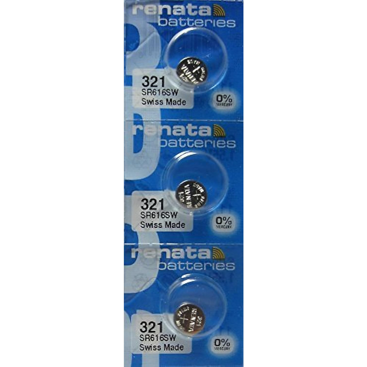 Renata Watch Battery 321 0%Hg Mercury Free X 3