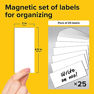 Dry Erase Magnetic Labels - Reusable Sticky Notes - Magnetic Notepads for Refrigerator - Dry Erase Magnetic Sheets - Blank Magnet Stickers to Write On - Magnets for Whiteboard Classroom Fridge