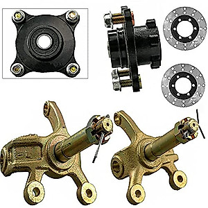 PanDair Upgraded 4 Stud Wheel Hub Front Steering Spindle Brake Disc Rotor,Front Steering Knuckle Hub Assembly for 125cc 150cc 200cc Quad Dirt Bike Go Kart Buggy 4 Wheeler ATV UTV DIY