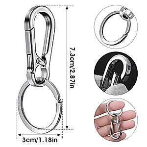 Molain Metal Keychain Carabiner Clip Keyring Key Ring Chain Clips Hook Holder Organizer for Car Keys Finder for Men, 4 Packs