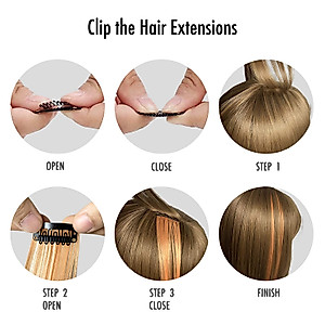 12PCS Colored Red Hair Extensions Straight Multicolor Clip in Colorful 20 Inch Rainbow Hair Extensions for Kids Women's Gifts Halloween Christmas Party Highlights (12pcs Red)