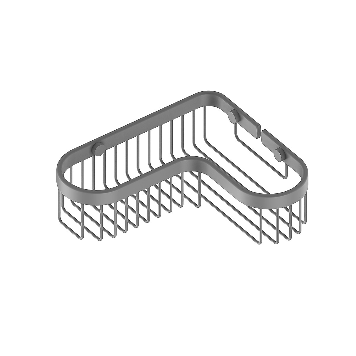 Allied Brass BSK-250LA Corner Toiletry Shower Basket, Matte Gray