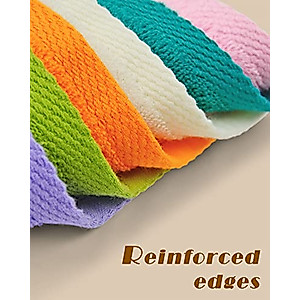 Cleanbear Hand Towels and Washcloths Set, 6 Hand Towel 6 Wash Cloths with Assorted Colors, Ultra Soft Bathroom Towels Set