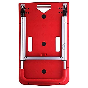 Generic Lightweight Platform Truck Heavy Duty Luggage Hand Truck Silent Folding Flatbed Truck for Groceries Shop Warehouse Use (Red)