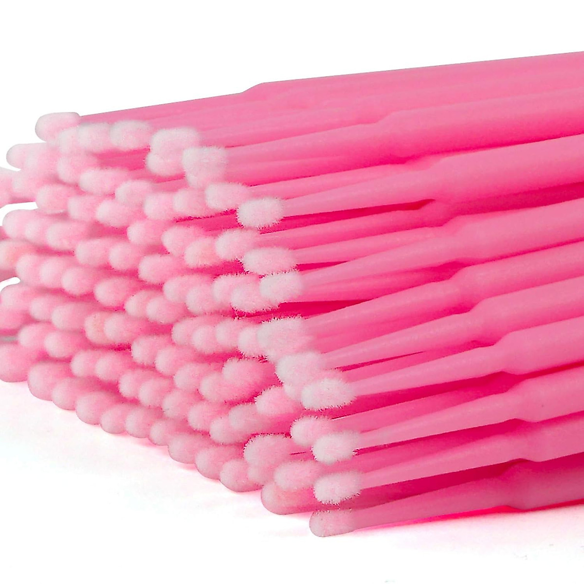 Cuttte 500PCS Disposable Micro Swabs for Eyelash Extension, Micro Applicators Eyelash Swabs for Makeup Application Pink (Head Diameter: 2.0mm)